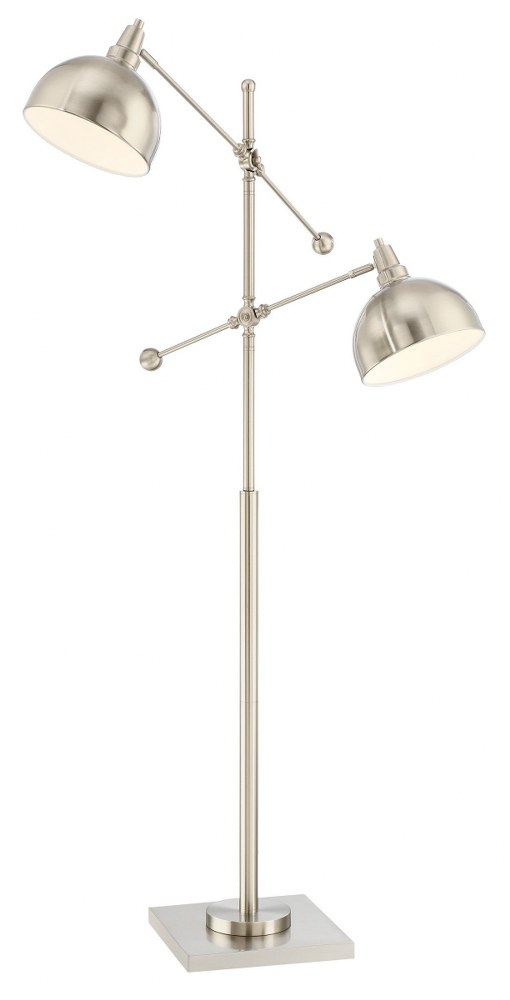 Used Lite Source LS-82605BN Cupola - Two Light Floor Lamp-Brushed Nickel Finish 88675468387| eBay
